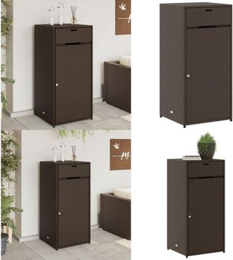 vidaXL Gartenschrank Braun 55x55x111 cm Poly Rattan - Outdoor-Schrank - Gartenschrank - Gartenm&ouml;bel - Rattan Gartenm&ouml;bel - Polyrattan - Home & Living