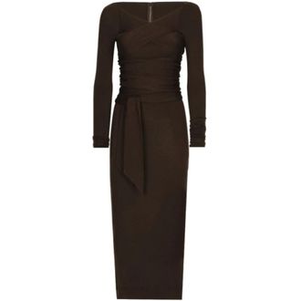 Dolce & Gabbana Femme, Robes, Brun, Taille: 36 FR Robe Midi