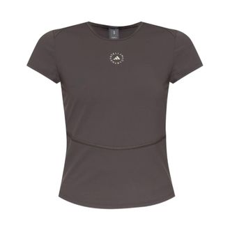 adidas by Stella McCartney Taupe Grey Crew Neck T-shirts - - Sport - Damen - Braun - S