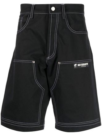 Misbhv short droit à coutures contrastantes - Noir