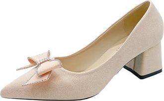 Generic 2026 Bureau Femmes Mode Pointu Carr&eacute; avec Talons Bloc Respirant Brevet Travail Stilettos Toe Classique Dressy Formel, rose, 38.5 EU