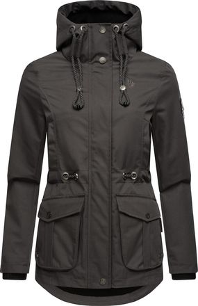 Marikoo Damen Leichter Übergangsparka mit Kapuze Babetaa Prc Anthracite Gr. S