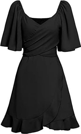 Generic Robe amincissante sans manches pour femme - Coupe ajust&eacute;e - Pour soir&eacute;e, Noir, XL