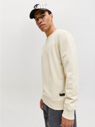 Jack & Jones Sweatshirt JJEDOVER CLASSIC SWEAT CREW NECK SN mit Markenlabel