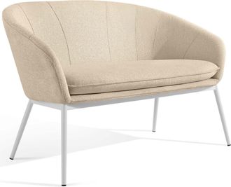 Konsimo Solis Gartensofa 2-Sitzer - wetterbest&auml;ndige Loungesofa, wasserabweisender Stoff, modernes Garten Sofa aus EU, 118 x 76 x 66 cm