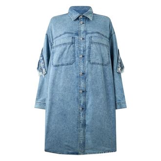 Diesel Oversize-Kleid aus Denim - - Dresses - Damen - Blau - XS