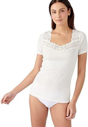 Damart T-Shirt Manches Courtes Douceur Soyeuse Thermolactyl Femme Blanc Taille 54-56 (XXL)
