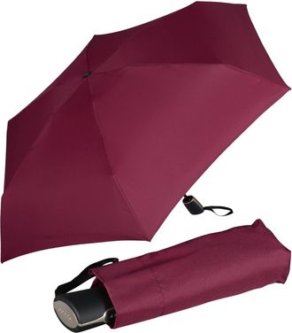 Doppler Damen Taschenschirm Fiber Micro Flat mit Auf-Zu-Automatik - royal berry