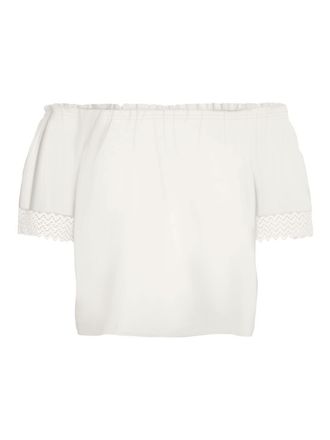Vero Moda Damen Vmmilan Short Top, Snow White, M EU