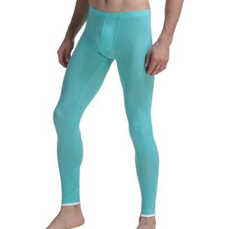 Generic Ice Silk Pantalon sans couture pour homme - Bas ultra fin - Sexy - Pyjama de mer - Collants doux - Couleur unie - Confortable - Sous-v&ecirc;tements de spor