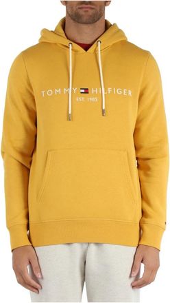 Tommy Hilfiger Homme, Sweatshirts et sweats &agrave; capuche, Jaune, Taille: 2XL Sweat &agrave; capuche en coton avec broderie logo