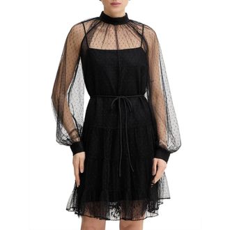 Twinset Femme, Robes, Noir, Taille: 40 FR Mini Robe en Dentelle