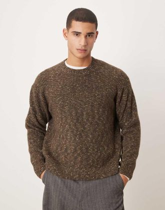 Abercrombie & Fitch Pull ras de cou en maille - Marron-Brown