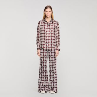 Sandro Chemise en soie &agrave; imprim&eacute; fleur