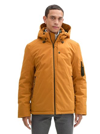 Tom Tailor Herren 1042206 Gefütterte Jacke mit Abnehmbarer Kapuze, 10821-Peanut Butter Brown, XXL