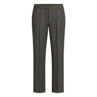 iBlues Pantalon droit en jersey jacquard stretch - Femme - Pantalons - Brun - Taille: 44 FR