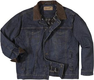 Wrangler Herren Verdeckte Tragedecke Gefütterte Jeansjacke, Indigo/Mandala-Traum, XXL