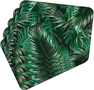 MG Design Mg Design Lot de 6 Sets de Table en liège - Tropical Leaves 3 - 30 × 40 cm - résistants à la Chaleur, faciles à Nettoyer