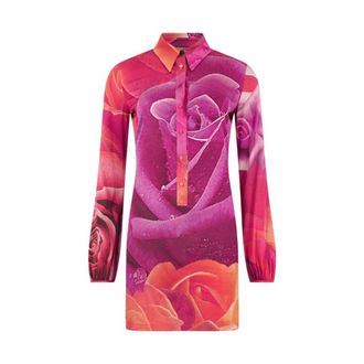 Roberto Cavalli Mini-Kleid mit Rosenprint - - Dresses - Damen - Rosa - M