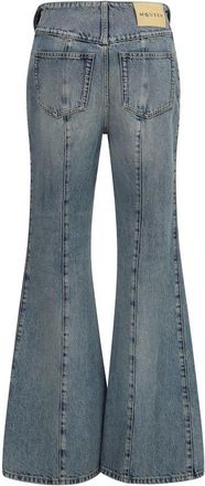 Alexander McQueen Flared Cotton Jeans - Blue