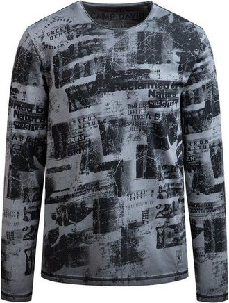 Camp David Rundhalsshirt mit All Over-Print