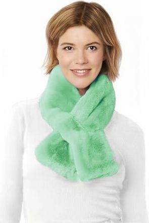 Lina & Lily &Eacute;charpe &agrave; Col en Fausse Fourrure pour Femme Hiver (Turquoise)