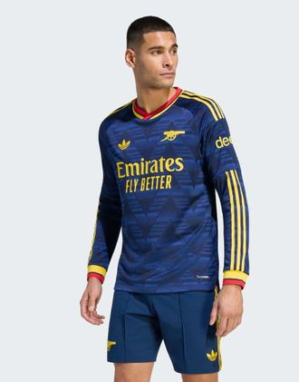 adidas Arsenal fc 26/27 maillot authentique ext&eacute;rieur &agrave; manches longues en bleu marine collegiate
