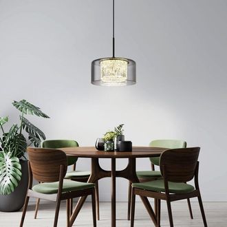 Globo Lighting Pendellampe Esstischleuchte Hängelampe Wohnzimmerlampe Rauchglas led h 150 cm