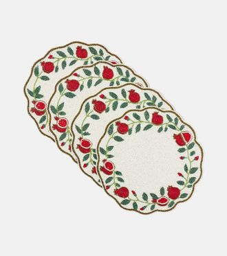 Les-Ottomans Verziertes Set aus vier Tischsets