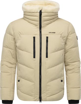 Stone Harbor Herren Winterjacke warme Steppjacke mit Brusttaschen und kuscheligem Kragen Ansello XX Sand Gr. 3XL