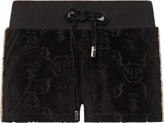 Philipp Plein Femme, Shorts, Noir, Taille: 42 FR Monogram Drawstring Shorts