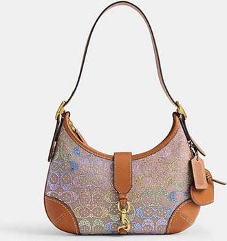 Coach Hamptons Hobo Aus Signature-Jacquard Mit Kristallen