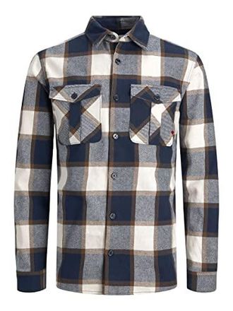 Jack & Jones Male Overshirt &agrave; carreaux serg&eacute;, Marron, S