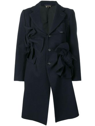 Comme Des Garçons manteau à détails de noeuds - Bleu