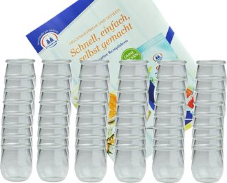 MamboCat 48er Set Weckgläser 220 ml Tulpenform I Original Weck Tulpenglas Dessertglas I Einweckgläser für Obst Gemüse uvm I Weck Gläser ohne Deckel inkl. Diama