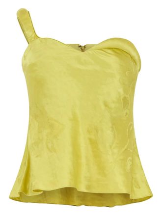 Rosie Assoulin One-Shoulder-Top aus Jacquard - Gelb