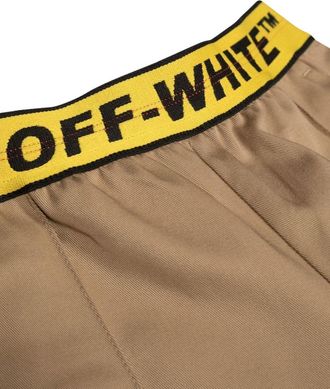 Off-white Cotton-Elastane Blend Chino Trousers - Beige