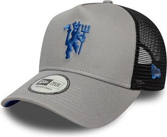 New Era Casquette de baseball 9Forty Trucker Seasonal Manchester United Football Club pour adulte Gris Bleu