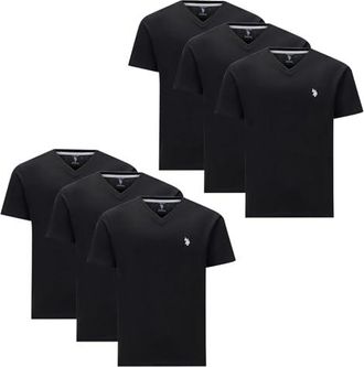 U.S.Polo Association T-shirt col en V pour homme, Noir (lot de 6), Taille XL