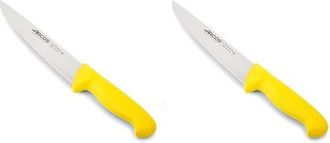 Arcos Fleischermesser Professionell - Edelstahlklinge NITRUM 200 mm - Pr&auml;ziser und Langlebiger Schnitt - Polypropylen Griff Gelb - Serie 2900 (Packung mit 2