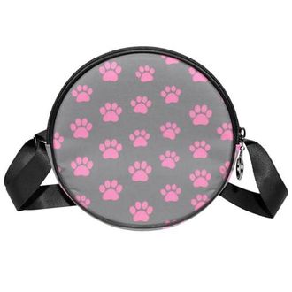 Generic Sac &agrave; bandouli&egrave;re Circle pour femme, petit sac &agrave; bandouli&egrave;re rose avec fermeture &eacute;clair, bretelles r&eacute;glables, sac &agrave; main rond d&eacute;contract&eacute; pour femmes 