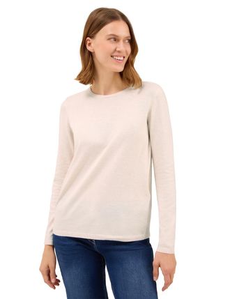 Cecil Damen 3015619 Basic Pullover, Oat Milk beige Melange, XXL