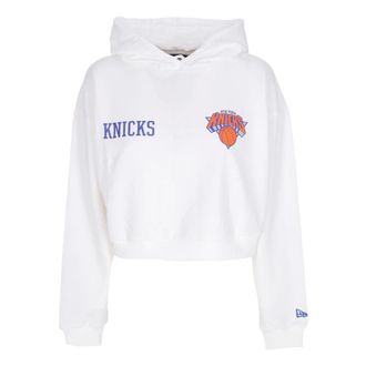 New Era Femme, Sweatshirts et sweats &agrave; capuche, Blanc, Taille: 40 FR NY Knicks Logo Cropped Sweat &agrave; capuche