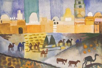 1art1 August Macke XXL Poster Kairouan I, 1914 Plakat | Bild 120x80 cm