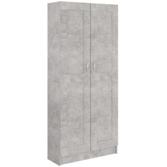 vidaXL Biblioth&egrave;que Gris b&eacute;ton 82,5x30,5x185,5 cm Agglom&eacute;r&eacute;