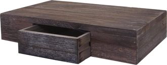 Mendler Wandregal Oise, Regal H&auml;ngeregal mit Schublade, 40cm - braun Shabby