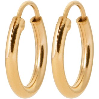 Brillaxis Cr&eacute;oles plaqu&eacute; or 14 mm fil rond 2 mm