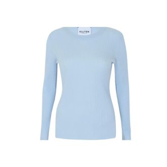 Kujten Rippstrick-Pullover mit Rundhalsausschnitt - - Knitwear - Damen - Blau - M