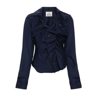 Vivienne Westwood Femme, Blouses et Chemises, Bleu, Taille: 40 FR Drunken Shirt