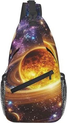 Generic Sac &agrave; bandouli&egrave;re avec syst&egrave;me solaire plan&egrave;tes et espace interstellaire - Sac &agrave; bandouli&egrave;re de voyage pour homme - Sac &agrave; dos de randonn&eacute;e